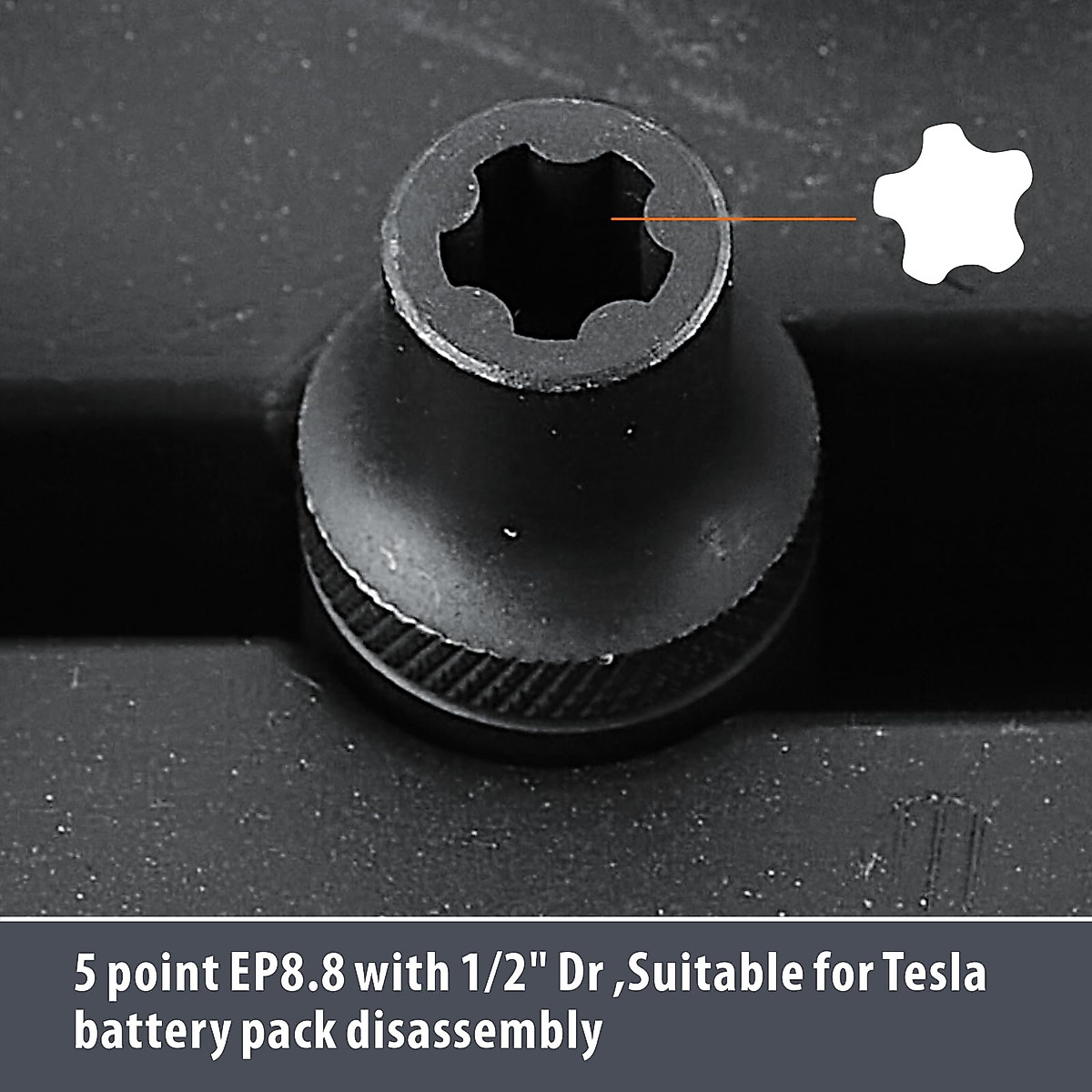 External Torx Plus Socket Set 19 Pc,6 Point EP Socket 1/4 '' EP4-EP8,3/8'' EP10-EP16,1/2'' EP18-EP32,5 Point EP Socket 1/2'' EP8.8 Dr E-Torx Plus set