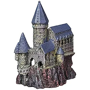 Penn-Plax Age-of-Magic Wizard’s Castle Aquarium Decoration – Safe for Freshwater and Saltwater Fish Tanks – Medium
