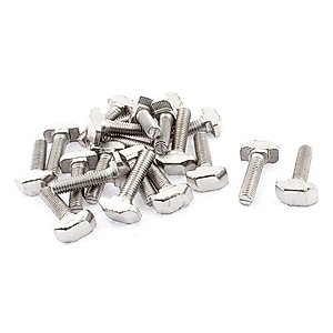 Qtqgoitem M6 x 25mm T Slot Drop-in Stud Sliding Bolt Screw 20pcs Silver Tone (model: 216 83b cfd 7ee ee4)
