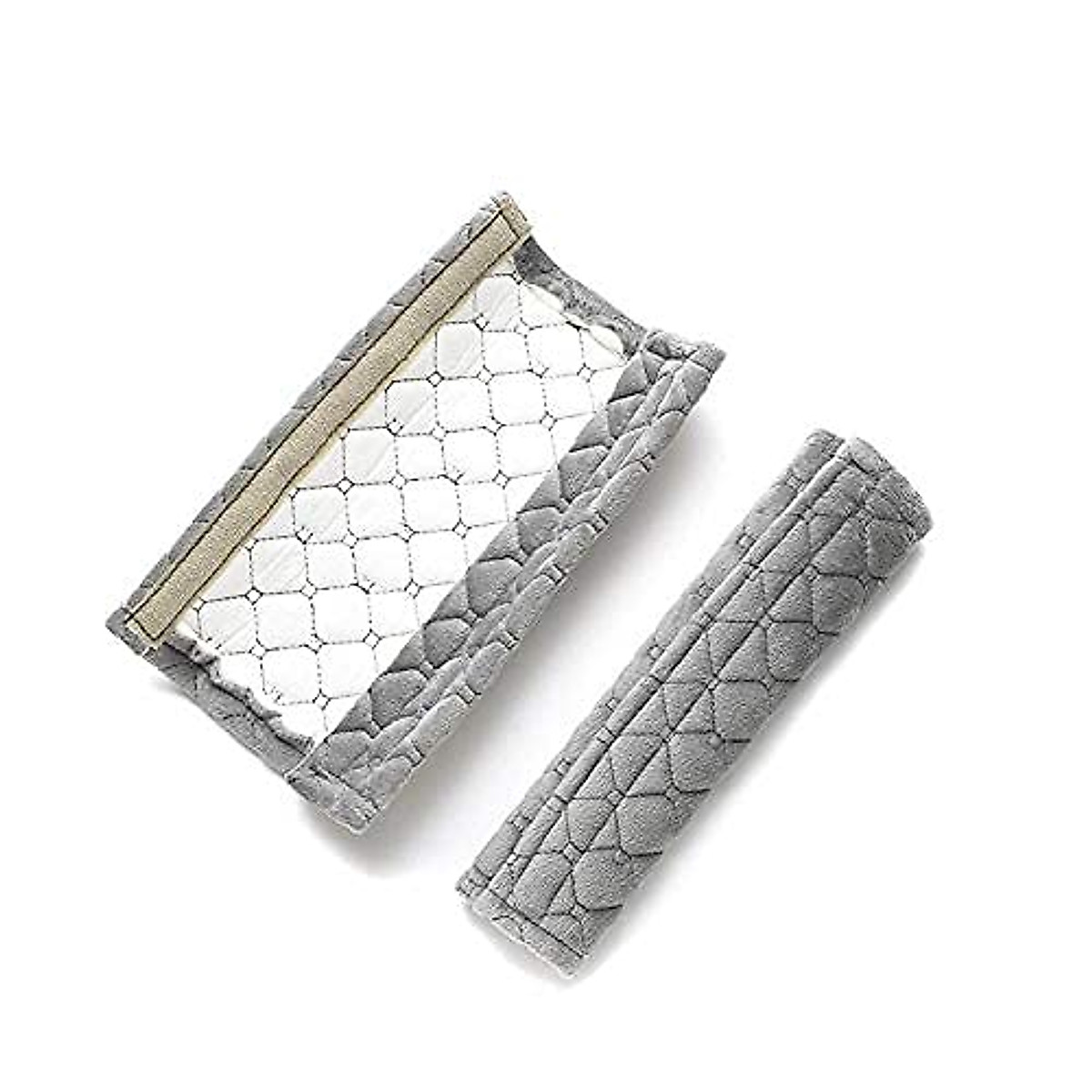Angzhili 2 Pcs Car Seat Strap Covers,Soft Car Seat Belt Cushions,Automotive Seat Belt Pads for Adults and Children (Gray)