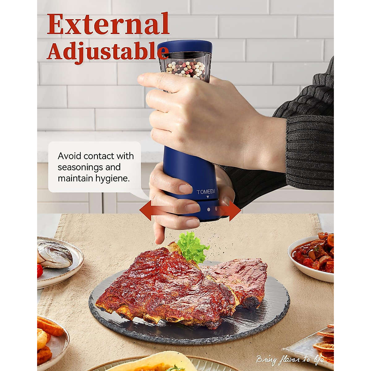 Electric Salt and Pepper Grinder Set with Storage Base, Stainless Steel Rechargeable Salt and Pepper Grinder Set with 4.5 oz Large Capacity, 1.8" Wide Mouth, Adjustable Coarseness, Ideal for Kitchen