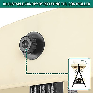 YITAHOME 3-Seat Deluxe Outdoor Porch Swing Large Patio Swing Chair with Weather Resistant Steel Frame, Removable Cushion & Pillow Suitable for Garden, Poolside, Balcony (Beige) (MAYIH0000021MA)