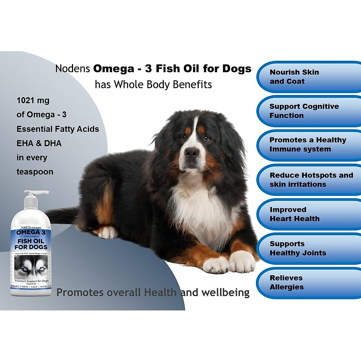 Fish Oil for Dogs Natural Omega 3 Fish Oil Liquid - Dog Skin & Coat Supplement - Dog Fish Oil Supplement for Shedding, Allergy & Itch Relief - Omega 3 Fish Oil Dogs Joints, Immune Support & Digestion