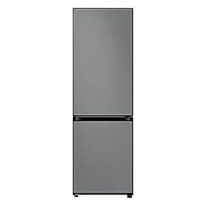 SAMSUNG 12.0 Cu Ft BESPOKE Compact Refrigerator w/ Bottom Freezer, Flexible Slim Design for Small Spaces, Even Cooling, Reversible Door, LED Lighting, Energy Star Certified, RB12A300631/AA, Gray Glass