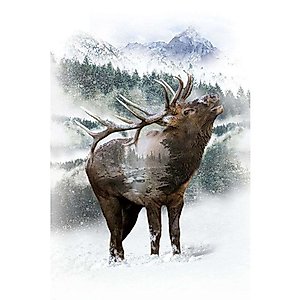 Hoffman Call of The Wild U5018 102 Buckskin Digital 29" Elk Panel