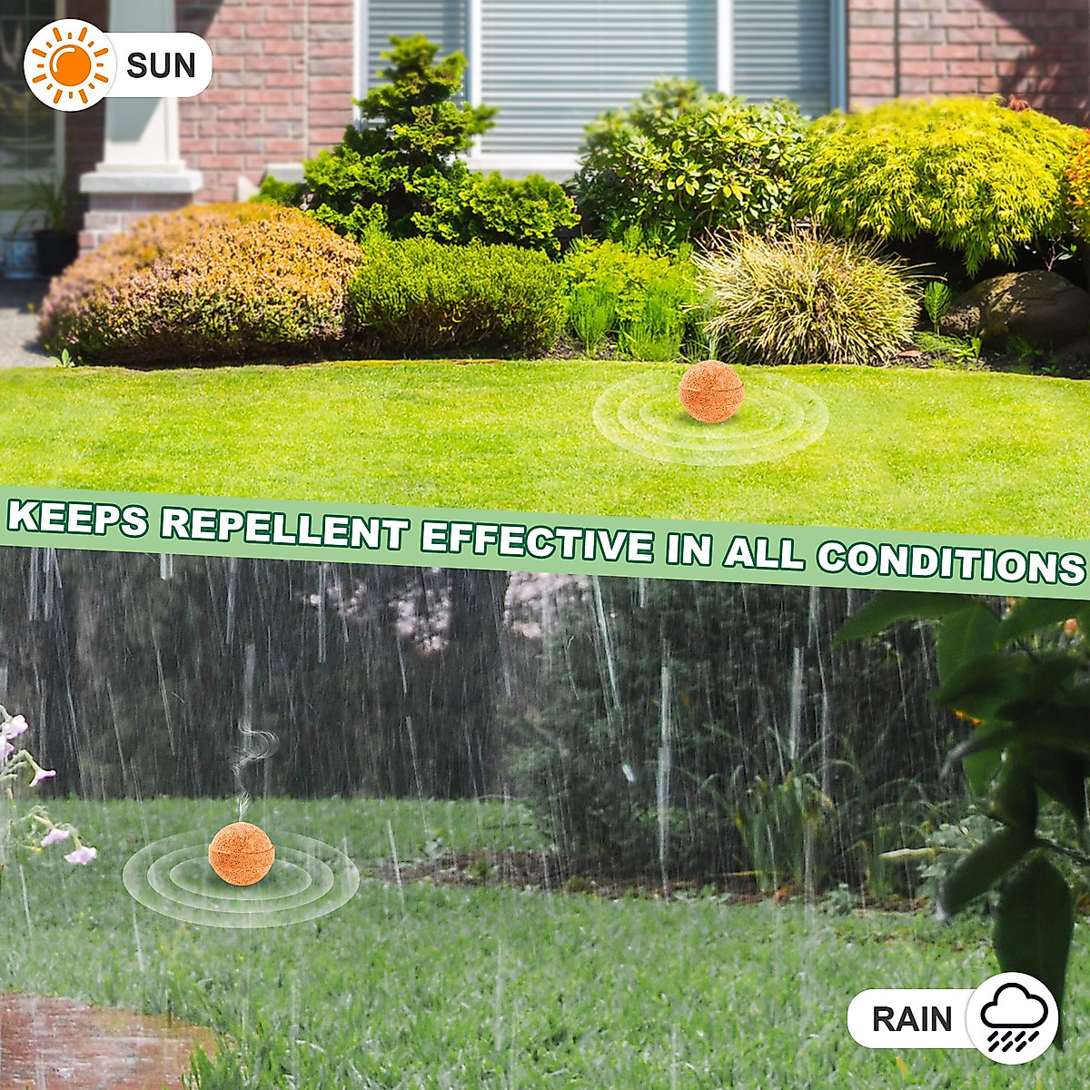 12 Pack Cat and Dog Repellent Balls - Natural Peppermint Oil Cat Deterrent for Indoor/Outdoor Use, Keeps Stray Cats Digging Dogs Away from Yard, Lawn, Garden, and Furniture - Safe for Pets and Family