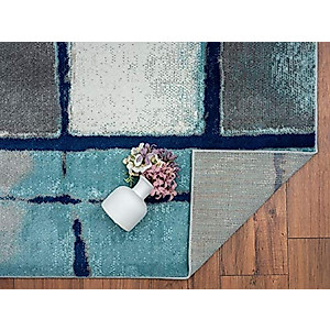 LUXE WEAVERS Lagos Collection 9218 Blue 6x9 Art Deco Geometric Area Rug