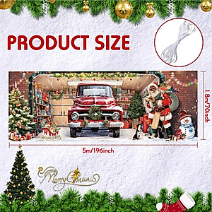 Wovweave Christmas Garage Wall Banners - Black Santa Decorations for Xmas Party Background Supplies