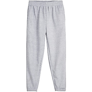 Quad Seven Boys' Fleece Jogger Set - 4 Piece Basic Solid Full Zip Hoodie and Sweatpants (Size 8-18), Size 8-10, Black/Heather Grey