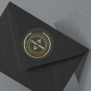 Custom Clear Stickers Personalized Circle Labels Stickers Custom Business Logo Metallic Gold Stickers for Wedding Favor Party Baptism