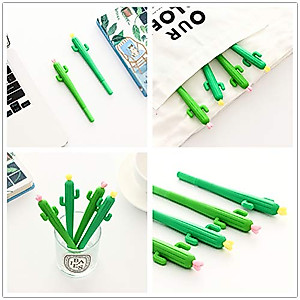 JeVenis 19 Pcs Cactus Ballpoint Pen Cactus Black Ink Writing Pens with Cactus Pencil Pouch Cactus Clip Cactus Notes Sticker for Office Home Supply Gift