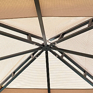 Garden Winds Replacement Canopy Top Cover Compatible with ABCCANOPY & MasterCanopy 10x10 Gazebo - Riplock 350