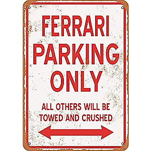 8 x 12 Tin Metal Sign - Vintage Look Ferrari Parking ONLY Bar Cafe Home Wall Art Deco