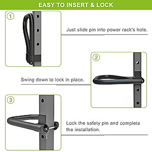 SELEWARE Solid Dip Bar Attachment for 2" x 2" with 1" Hole Power Cage Squat Rack, Set of 2 Dip Bar Grip Handles for Strength Training, Double Welding Design, 500 lbs Capacity