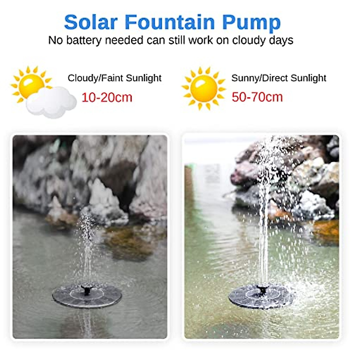 4 PCS Solar Fountain for Bird Bath, 1W Solar Bird Bath Fountain Pump with 4 Nozzles, Solar Powered Water Fountain Pump for Garden, Ponds, Pool, Fish Tank, Outdoor and Aquarium