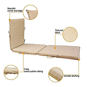 BOSSIMA Indoor Outdoor Lounge Chair Cushions Chaise Bench Seasonal Replacement Cushions Patio Furniture Cushions Coffee