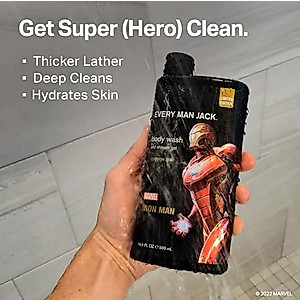 Every Man Jack Body Wash - Marvel Iron Man | 16.9-ounce Twin Pack - 2 Bottles Included | Naturally Derived, Parabens-free, Pthalate-free, Dye-free, and Certified Cruelty Free