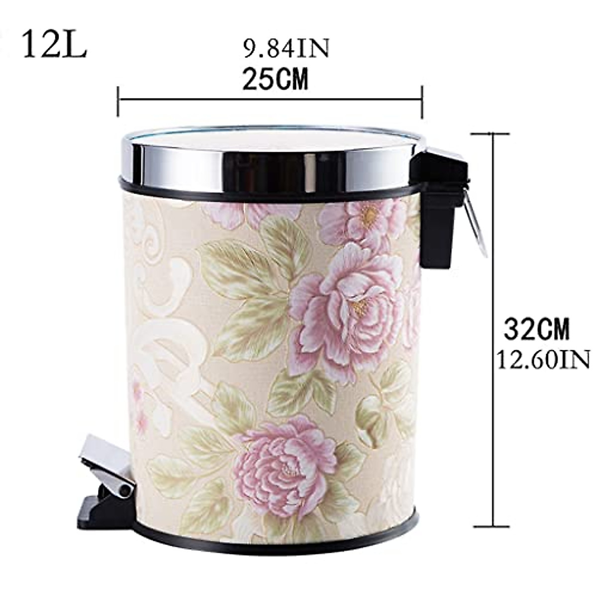 zongshengshop Indoor Trash can 2.64Gallon Trash Can Kitchen Foot Pedal Trash Cans with Lid European-Style Living Room Bathroom Bedroom Waste Bin Large Wastebasket Trash Can