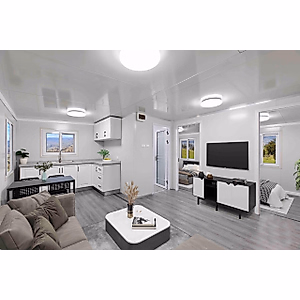 Double-Storey barn Homes 2024 Folding prefab House Expandable Tiny Home for Adults, Portable prefab House with bedrooms, Bathroom, Kitchen | Modular Container Tiny Steel Home Brown Color (20 FT)