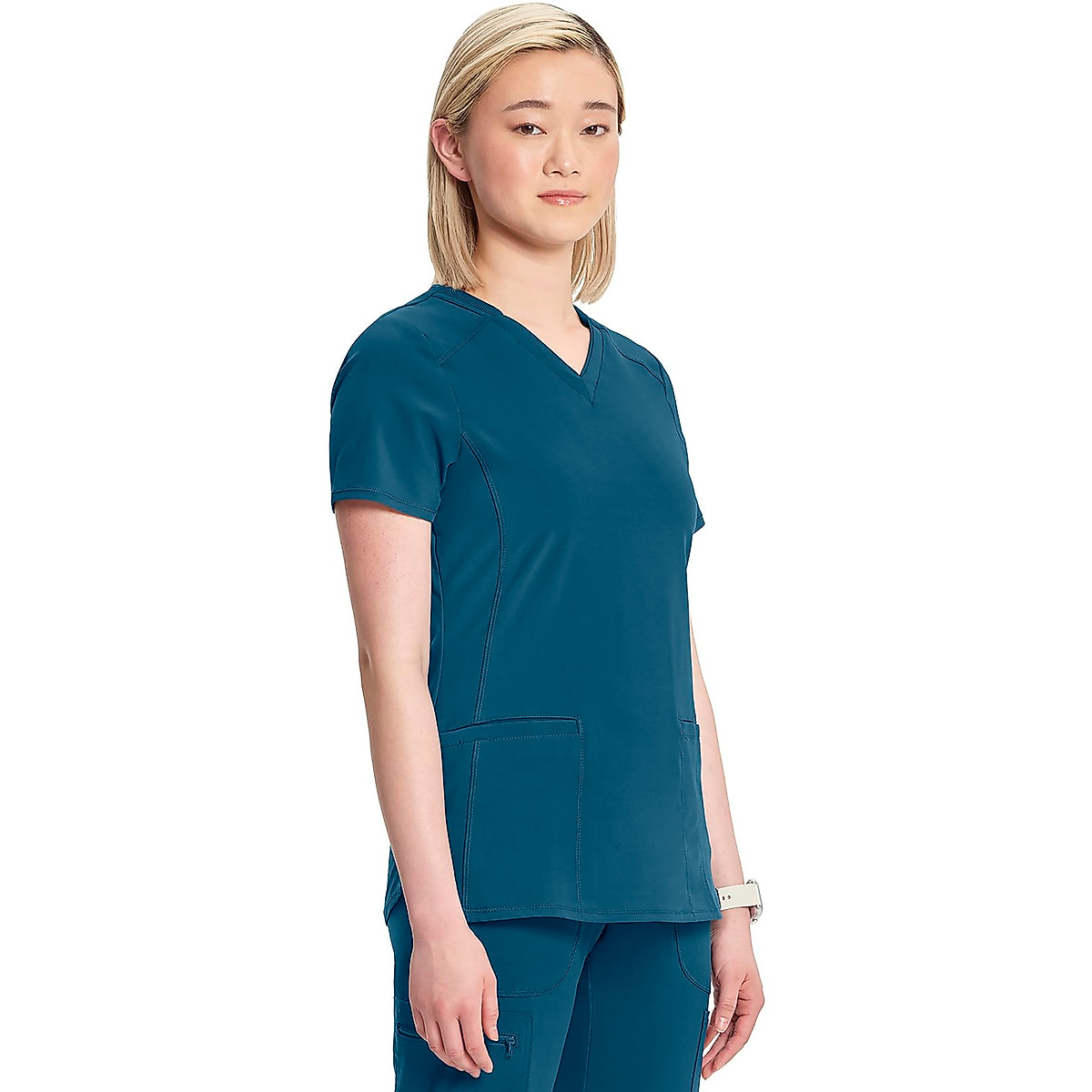 Cherokee Infinity Women Scrubs Top V-Neck CK865A, M, Caribbean Blue