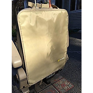 TIKE SMART Premium Kick Mats - Luxury Seat Back Protectors and Seat Covers with Invisible Strap - 2-Pack - Tan (Beige)