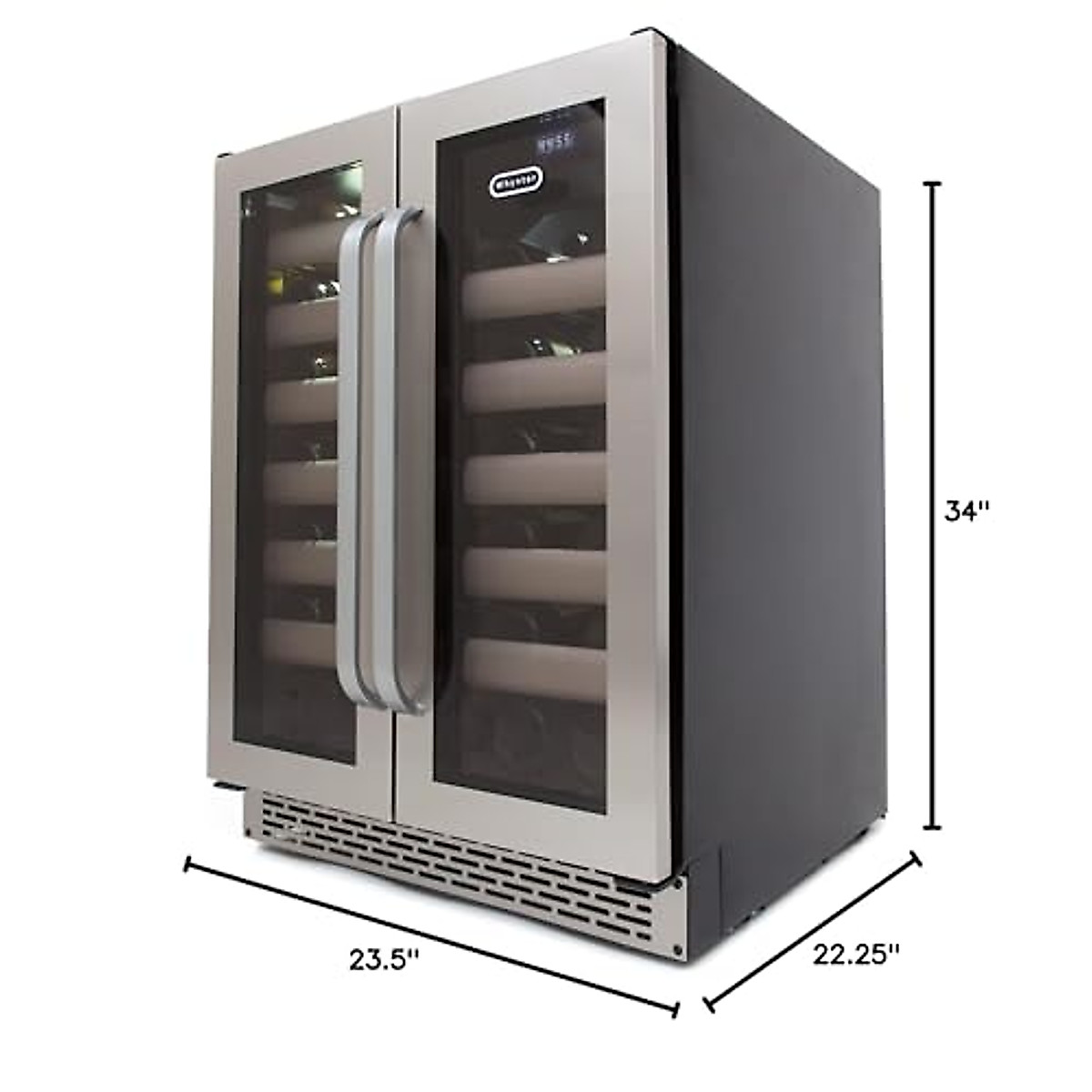 Whynter BWR-401DS 40 Bottle Stainless Steel Dual Zone Built Wine Refrigerators-Elite Series with Seamless Doors