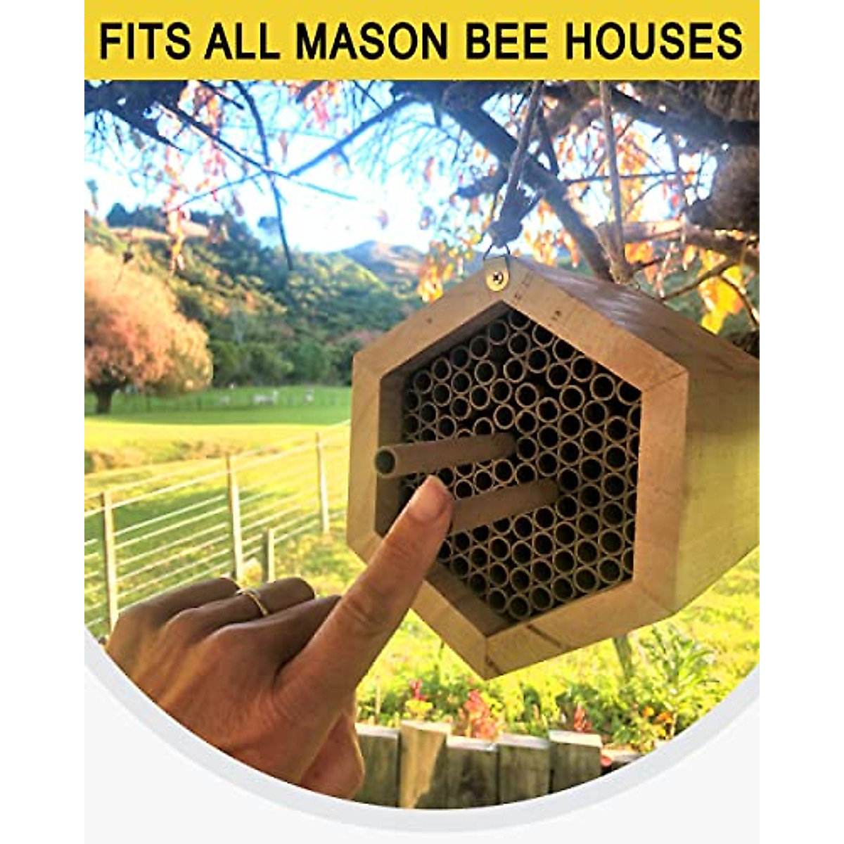 Cardboard Bee Nesting Tubes 2 Pack, 220 Piece Mason Bee Tube Refills for Beekeepers, Bee Hotel and Mason Bee House Replacement Refill Tube Inserts, 5 Inches