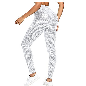 Bblulu Women's Ruched Butt Lifting Leggings High Waist Yoga Pants Tummy Control Stretchy Running Pant Textured Booty Tights