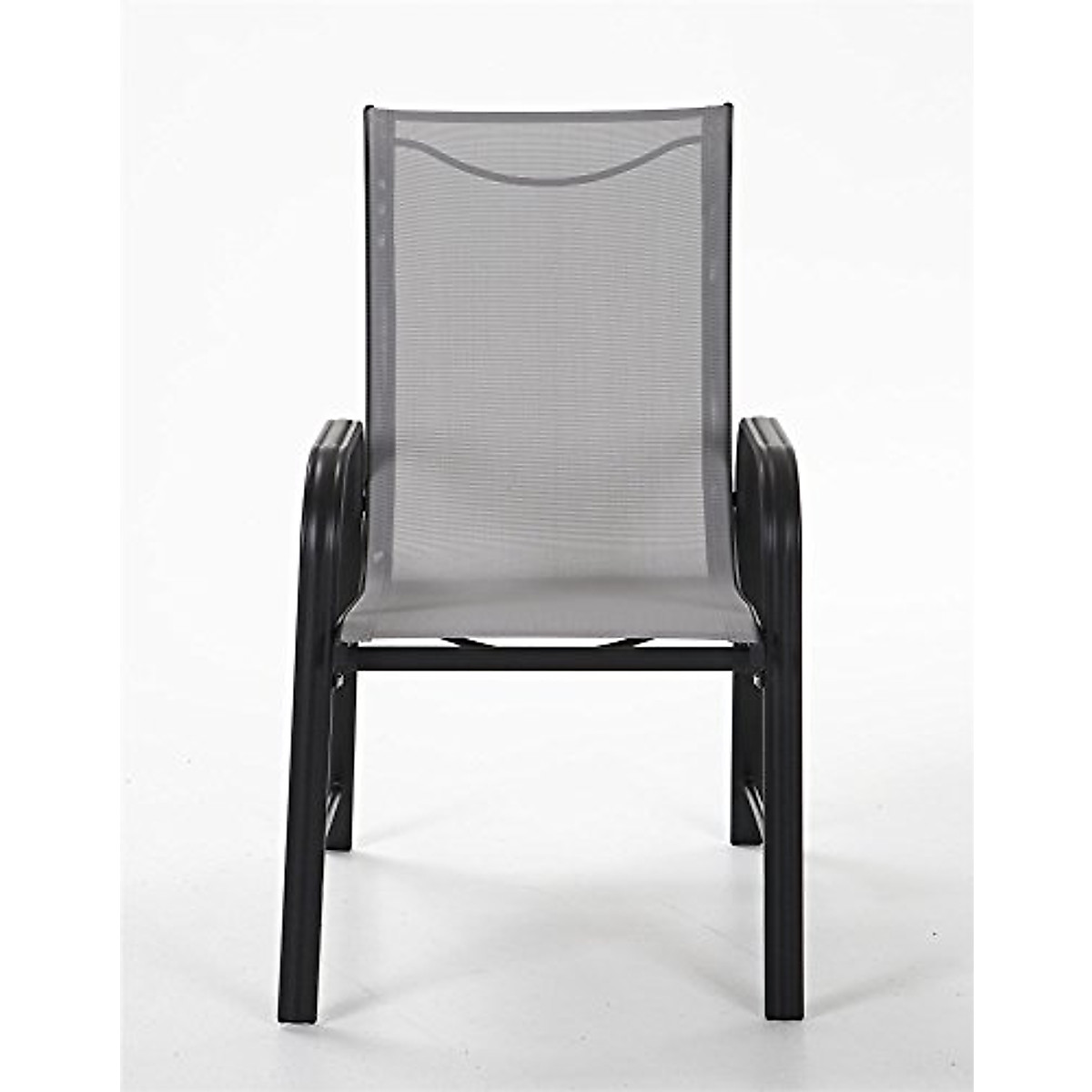 Cosco Outdoor Living Dining Chairs, 6-Pack, Gray Frame, Light Gray Sling (88645GLGE)