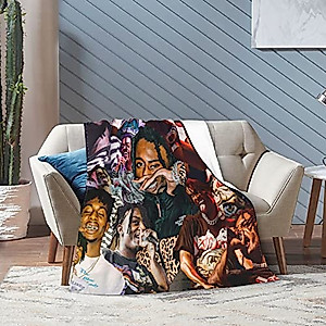 DanaJLessard Flannel Blanket Playboi Rapper Carti Throws Blanket Fleece Air Conditioning Blankets All Season 60"x50"