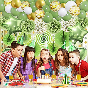 Sage Green Party Decorations, Paper Pompom Balloon Garland Olive Green Party Supplies for Women Girl Bachelorette Party Birthday Valentine's Baby Shower Bridal Shower Wedding Party Decorations