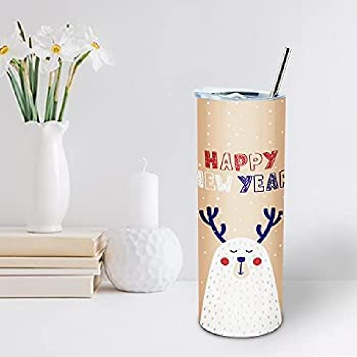 ZONEGRACE 4 pack Sublimation Tumblers 20 oz Skinny,Double wall stainless Steel slim Insulated Tumbler With Lid, sublimation tumbler cups blank white with silicone bottom