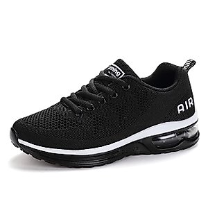 ABENASIA BOUTIQUE Women's Air Running Shoes Athletic Fashion Lightweight Sneakers (Black, Numeric_7)