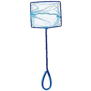 Marina 3-Inch Blue Fine Nylon Net with 10-Inch Handle, Aquarium Maintenance Tool, Blue, 11273
