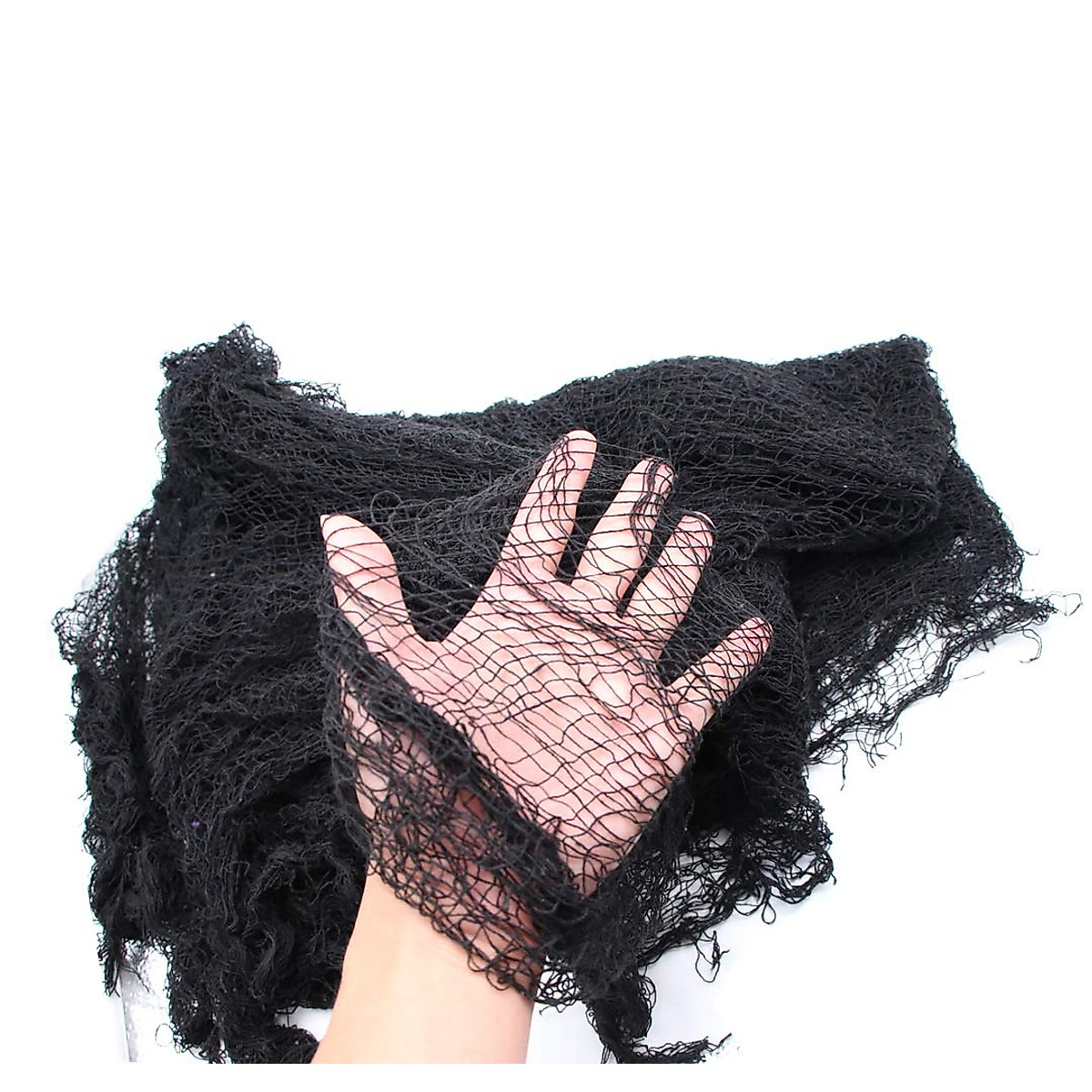 FATHER.SON Halloween Creepy Cloth Decorations Decor Halloween Party Decorations Outdoor Indoor.(6.8ft x 315" Black)