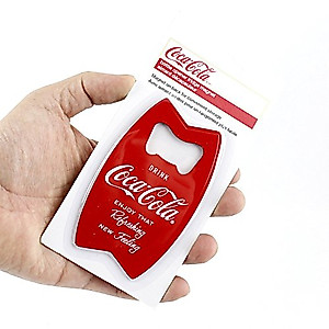 Tablecraft Stainless Steel Coca-Cola Bottle Opener Fridge Magnet, Red