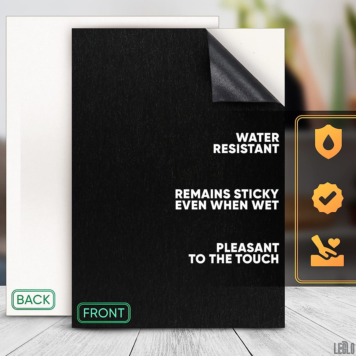 Black Felt Sheets with Adhesive Backing - 12Pcs Sticky Felt Sheets Adhesive Backed Craft Supply Box Liner Jewelry Furniture Felt Fabric Sheets - A4 Size Art Craft Felt Sheets Adhesive Felt Sheets