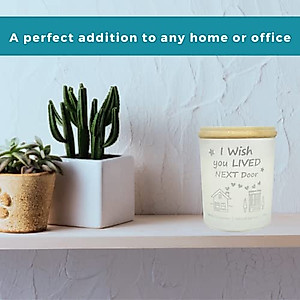 Friendship Candle - I Wish You Lived Next Door, Perfect Birthday or Thinking of You Gifts for Mom, Sister, Coworker, Grandma, Scented Natural Soy Wax for Women or Men (Vanilla Cinnamon, White)