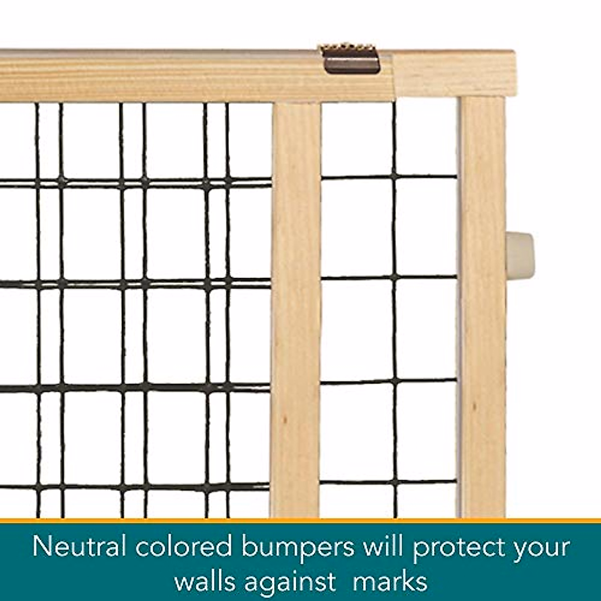 MYPET North States 50" Extra Wide Wire Mesh Petgate. Hassle free install with no tools. Pressure Mount. Fits 29.5"-50" wide (31" Tall, Sustainable Hardwood)
