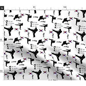 Spoonflower Fabric - Large Print Martial Arts Fitness Health Printed on Petal Signature Cotton Fabric by The Yard - Sewing Quilting Apparel Crafts Decor