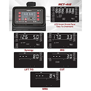 【Delete】ANDELI 110V/220V Multiprocess MIG Welder - MIG CUT TIG& MMA Welding and Flux Welding Without Gas LED Screen 5 in 1 Inverter MIG Welding Machine MCT-416