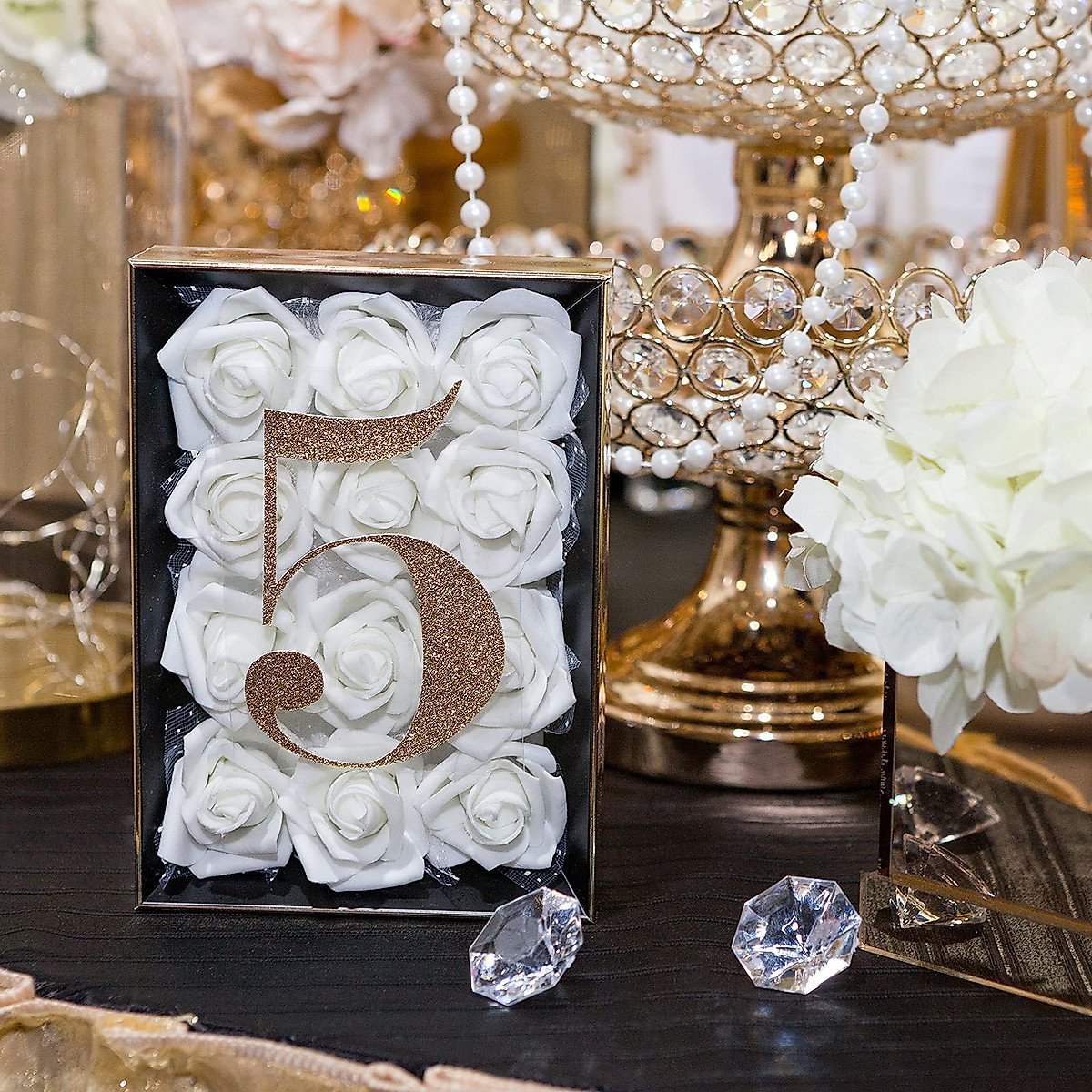 Chuangdi 140 Pieces Valentine's Day Artificial Foam Rose Head, 3 Inches Artificial Stemless Rose Flower Heads Without Stem for Weddings, Decor, DIY