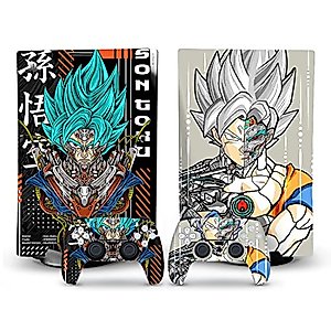 Skin for PS5 Disc Edition Anime Console and Controller Cover Skins Mecha Fan Art Design Compatible with Playstation 5 Disc Version