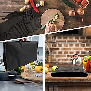 XYJ Black Knife Bag (13 slots) Carry Chef Knives Bags With Shoulder Belt Oxford Cloth Portable Case For Kitchen Knife Sharpener Rod Storging Tools (Knives Not Included)