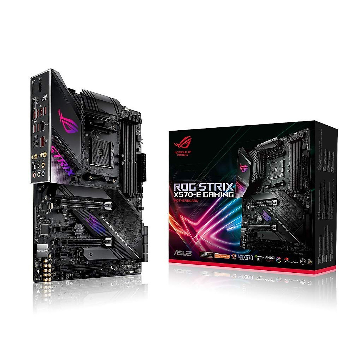 ASUS ROG Strix X570-E Gaming ATX Motherboard with PCIe 4.0, Aura Sync RGB Lighting, 2.5 Gbps and Intel Gigabit LAN, WiFi 6 (802.11Ax), Dual M.2 with Heatsinks, SATA 6GB/S and USB 3.2 Gen 2 (Renewed)