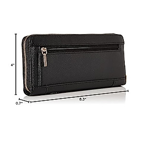 GUESS womens Naya Large Zip Around Wallet, Black, One Size US