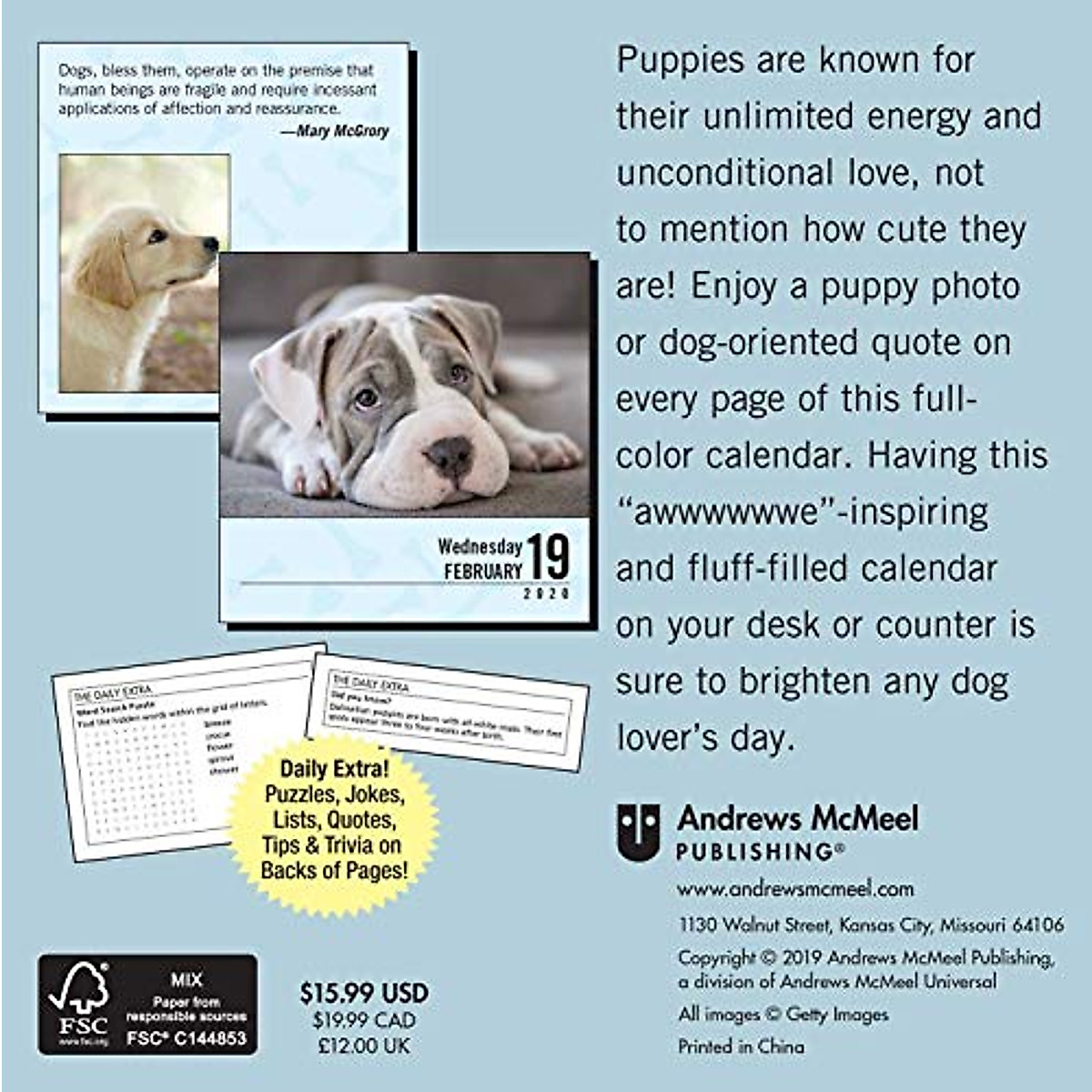 Puppies 2020 Day-to-Day Calendar