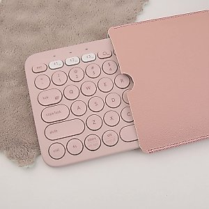 PU Leather Keyboard Sleeve Case for Logitech K380/Logitech Pebble 2/Logitech Pebble Keys 2 K380s Multi-Device Keyboard, Logitech K380 Mac Windows Chrome OS Keyboard Cover Skin Protector-Pink