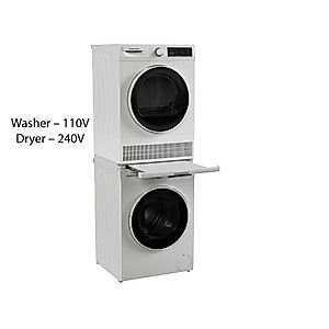 Hamilton Beach Fullsize 2.2 cu ft Front Load Washer and 4 cu ft Dryer Combo - 24” Wide - includes Stacking Kit and Drawer