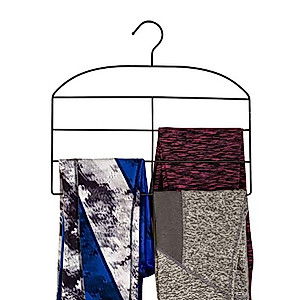 DR. ORGANIZER Legging, Yoga or Stretch Pants Organizes 6 Garments On a Single Hanger, 2 pc, Black